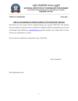 Fillable Online nitpy ac National Institute of Technology Puducherry ...
