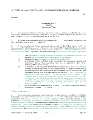 Fillable Online INVITATION FOR EXPRESSION OF INTEREST (EOI ... - MCA ...