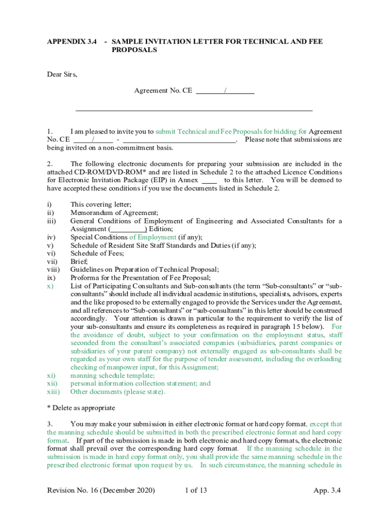 Fillable Online RFP INVITATION LETTER TEMPLATE - University of Waterloo ...