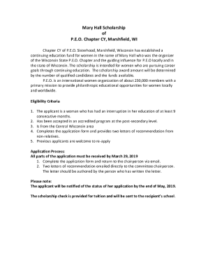 Fillable Online Local PEO chapters award six scholarships - Hub City ...