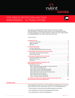 Fillable Online PIPE FREEzE PROTECTION AND FLOW MAINTENANCE Fax Email Print - pdfFiller