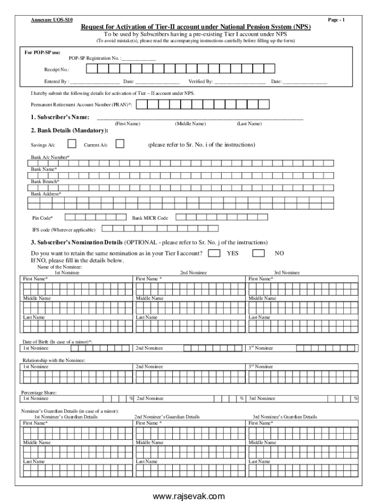 Fillable Online Form-UOS-S10-Tier-II-Activation-Request ... - npscra ...