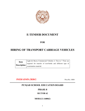Fillable Online files-cdn pseb ac tender document - Punjab School ...
