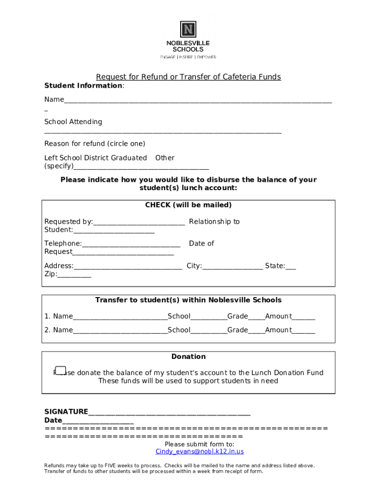 Account Refund/Transfer Request Doc Template | pdfFiller