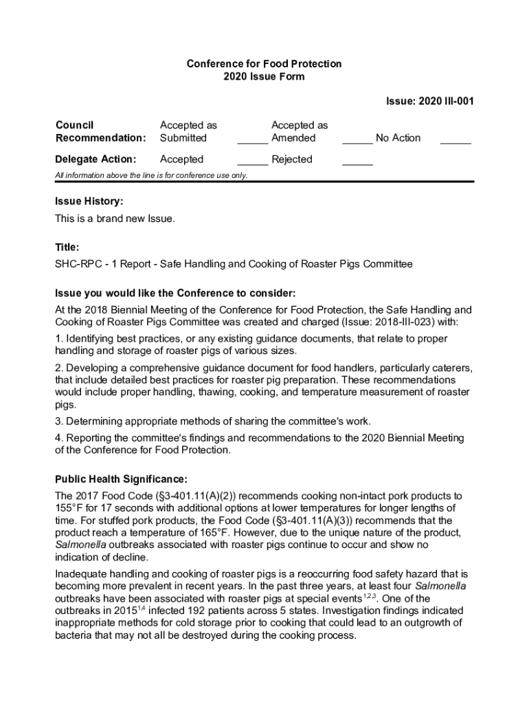 Fillable Online SHC-RPC - 1 Report - Safe Handling and Cooking of ...