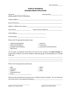 Fillable Online Application for Special Use Permit - Town of Rosendale ...