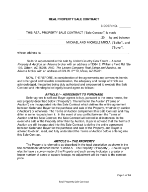 Fillable Online Real Property Sale Contract Fax Email Print - pdfFiller