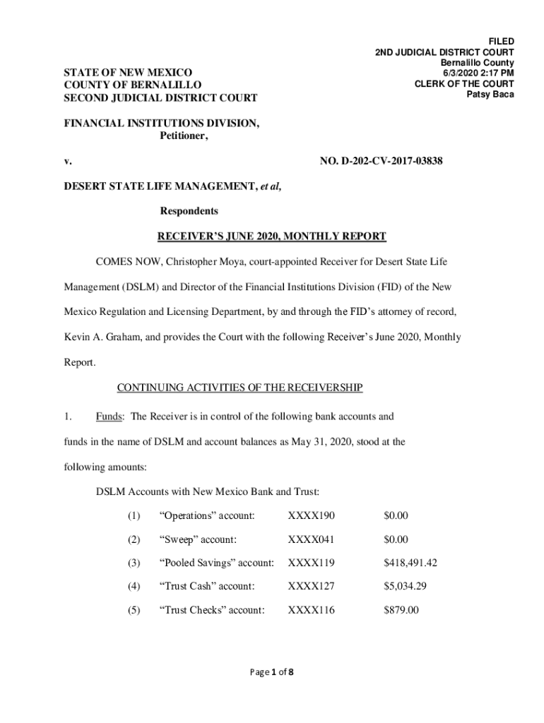 Fillable Online rld state nm Receiver - New Mexico Regulation and ...