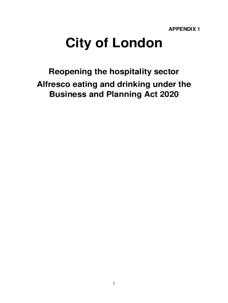 Fillable Online democracy cityoflondon gov City of London Al Fresco ...