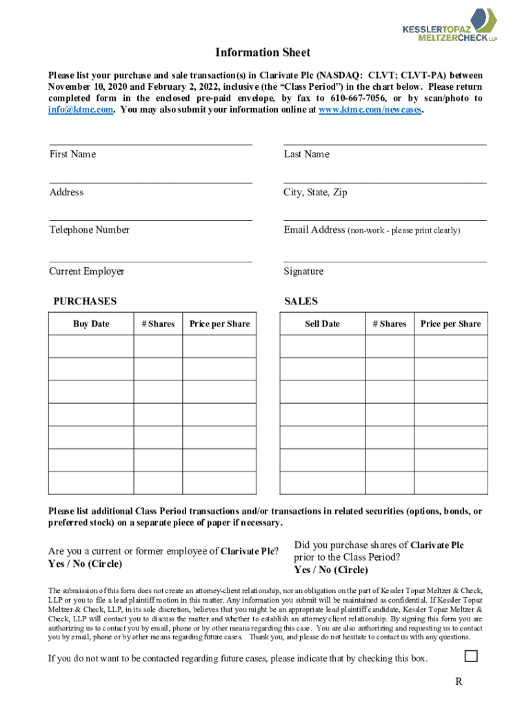 Fillable Online Select Equity Group Now Owns 1.70% of CLARIVATE (CLVT ...