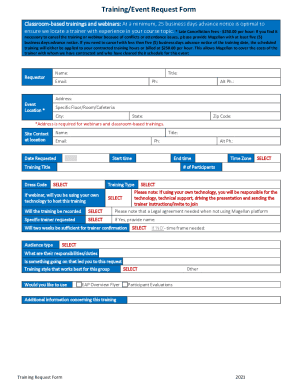 Fillable Online Training/Event Request Form - Magellan Ascend Fax Email Print - pdfFiller
