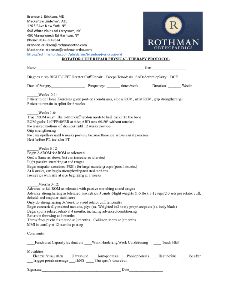 Fillable Online SLAP REPAIR PT Protocol Fax Email Print - pdfFiller