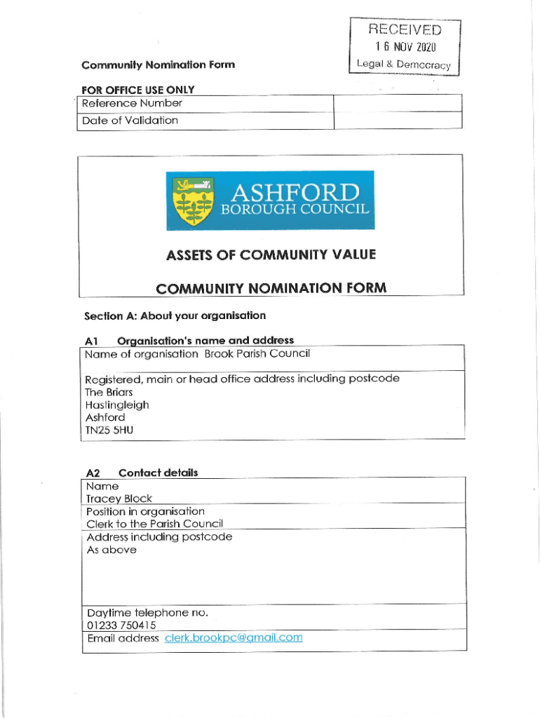 Fillable Online 2020 Inspire Awards nomination form - Scottish Borders ...