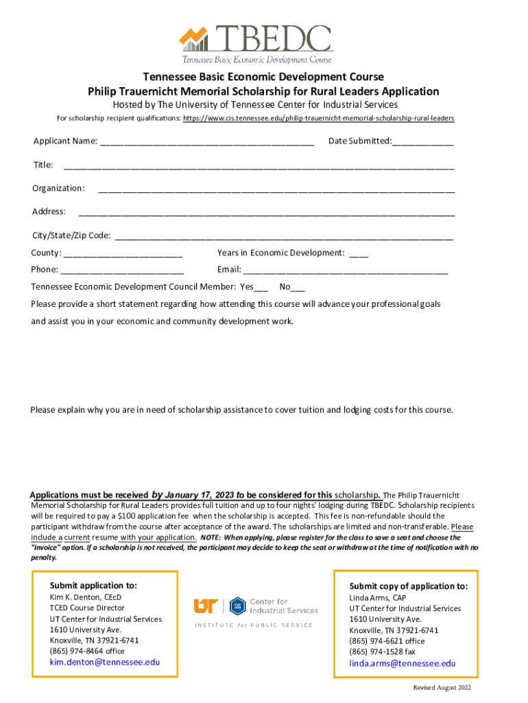 Fillable Online Philip Trauernicht Memorial Scholarship for Rural Leaders Fax Email Print ...
