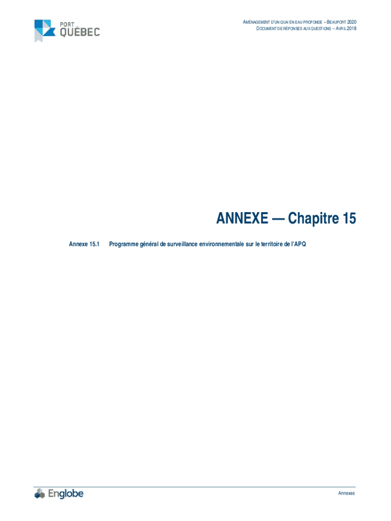 Remplissable En Ligne ANNEXE Chapitre 15 Fax Email Imprimer - pdfFiller Remplissable En Ligne ANNEXE Chapitre 15 Fax Email Imprimer - pdfFiller