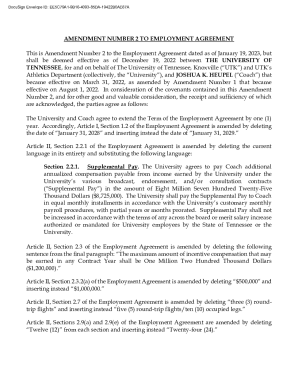 Fillable Online amendment number 2 to employment agreement Fax Email ...