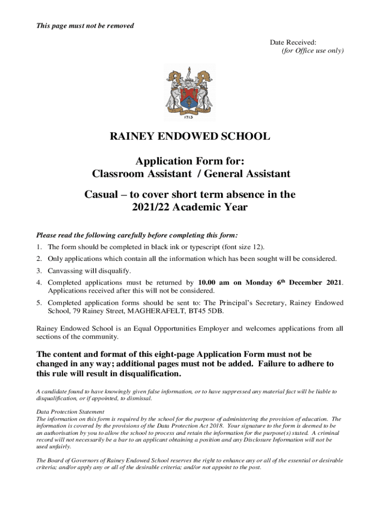 Fillable Online Classroom Assistants and other Term-time only Staff in ... Fax Email Print ...