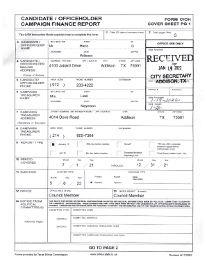 Fillable Online City Campaign Contributions Fax Email Print - pdfFiller