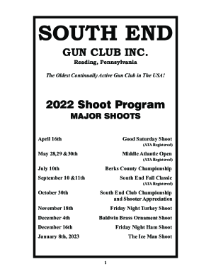 Fillable Online south end gun club - Shoots, Clubs, States & Zones Fax ...