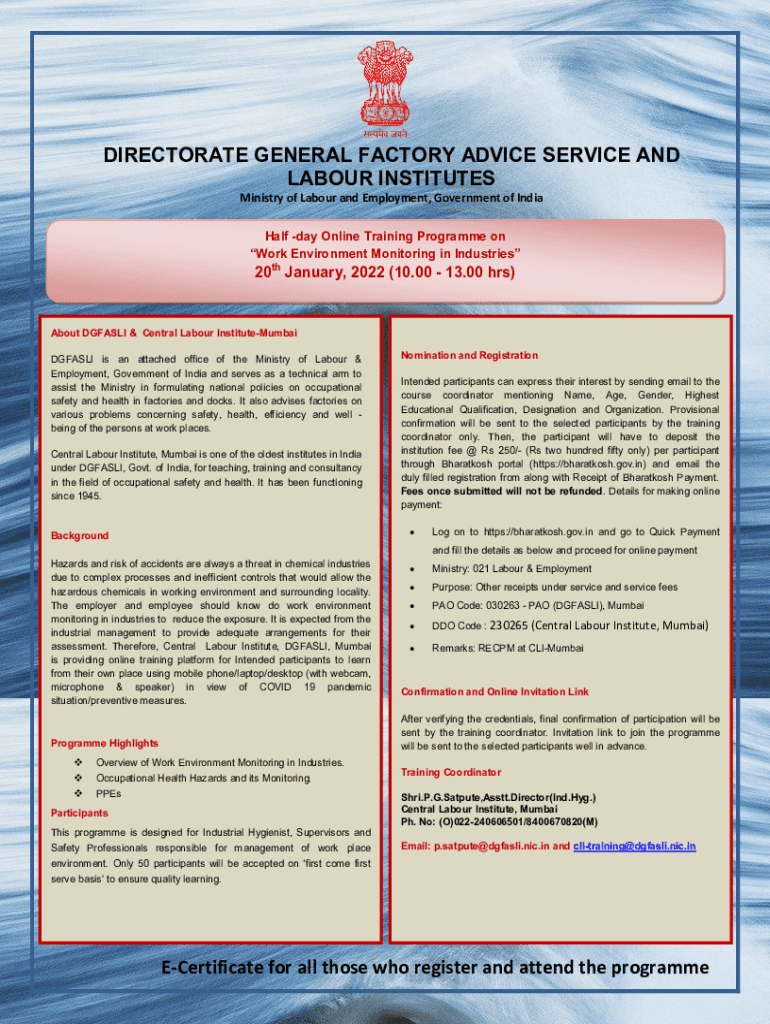 Fillable Online International Labour Standards on Occupational Safety ...