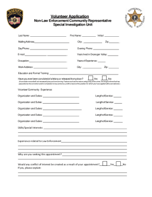 Fillable Online Volunteer - Pima County Sheriff's Department Fax Email ...