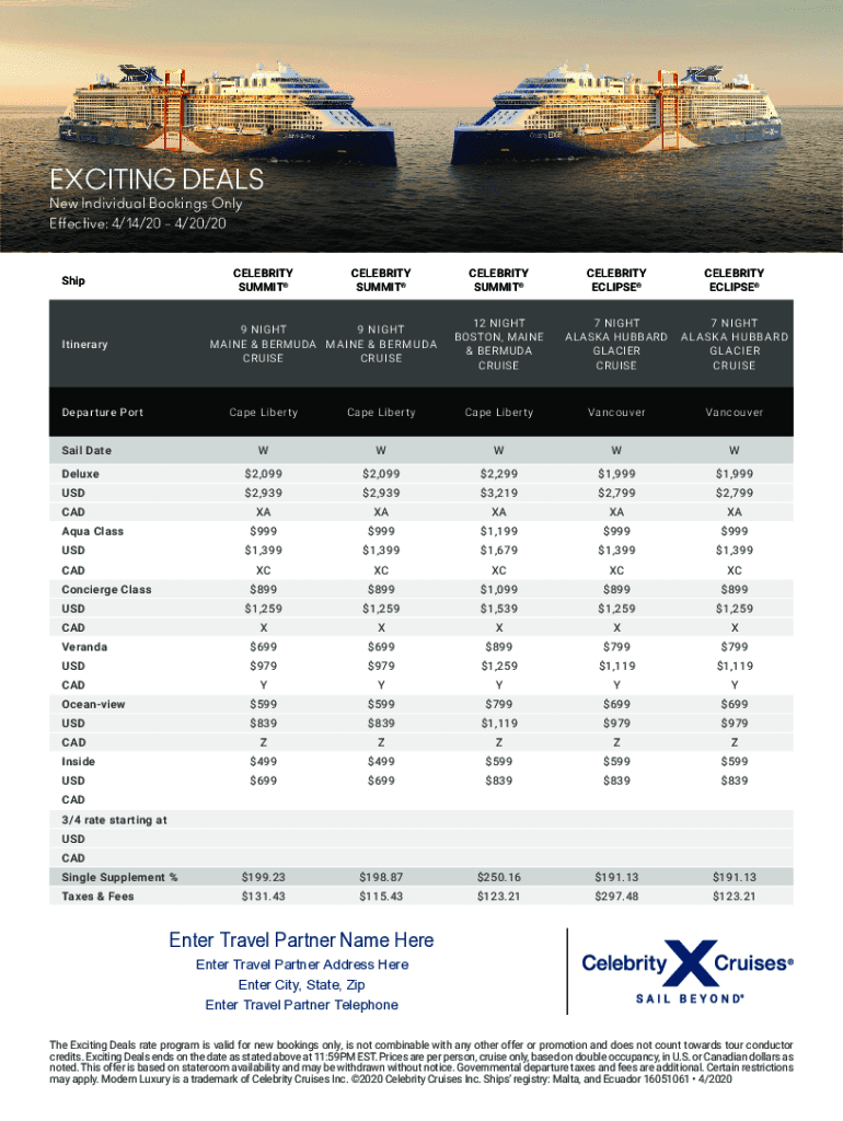 Fillable Online 4 Night Key West & Bahamas on Celebrity Summit Fax ...