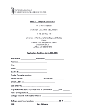 Fillable Online RN STAT Program Application Fax Email Print - pdfFiller