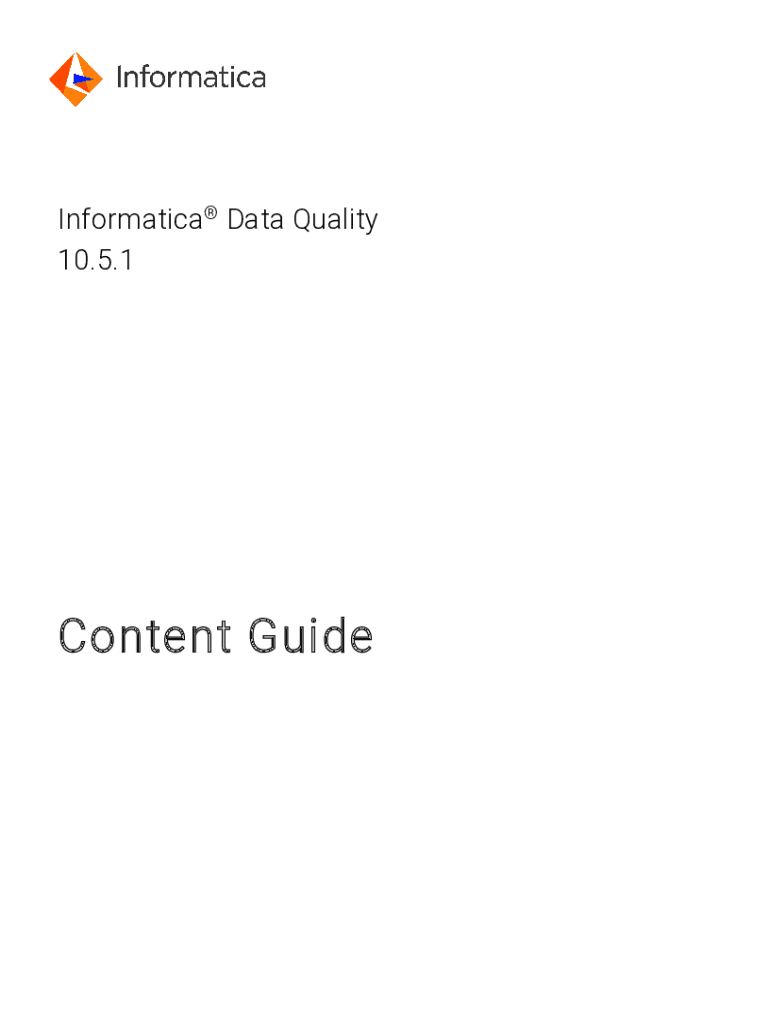 Fillable Online Informatica Data Quality - 10.5.1 - Content Guide ...