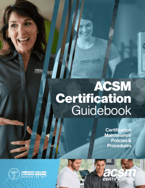 Fillable Online Updated ACSM Certification Guidebook Now Available for ...