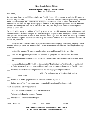 Fillable Online Sample English Learner Programs and Services Opt ... - NCELA Fax Email Print ...