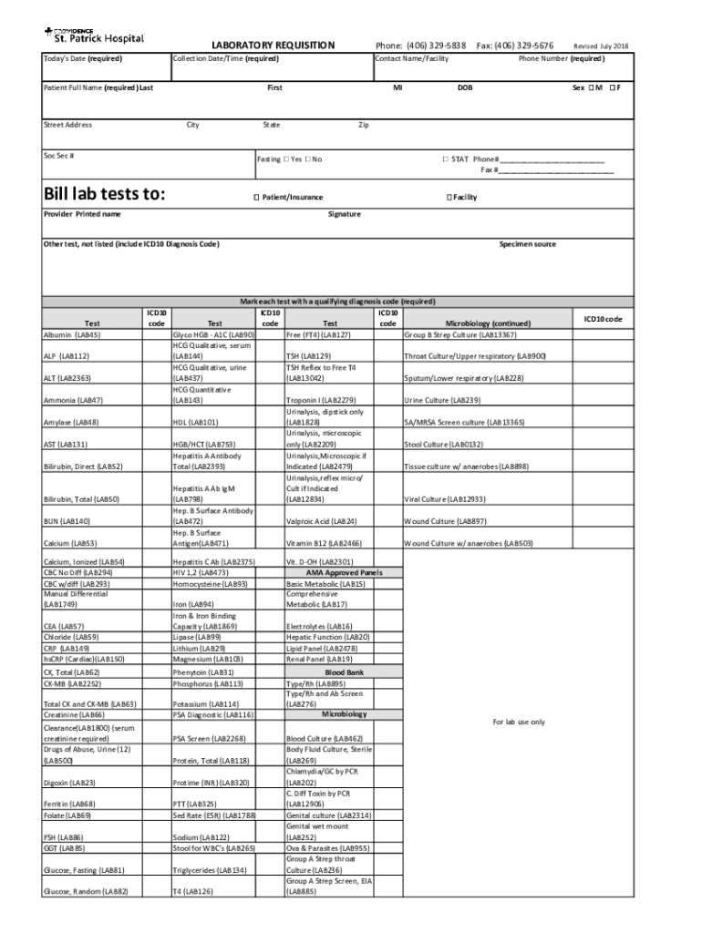 Fillable Online Infectious Diseases Requisition Form (IDR) - Wadsworth ...