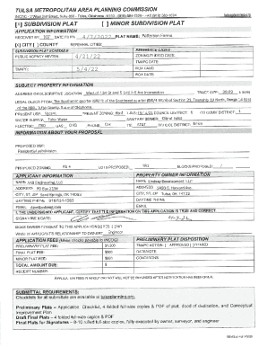 Fillable Online North Tulsa Commerce Center - Preliminary Plat ...