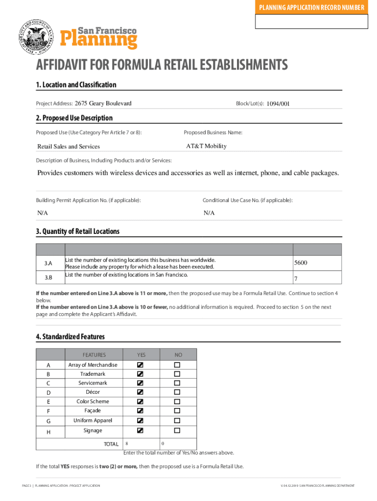 Fillable Online commissions sfplanning Executive Summary (AT&T Mobility ...