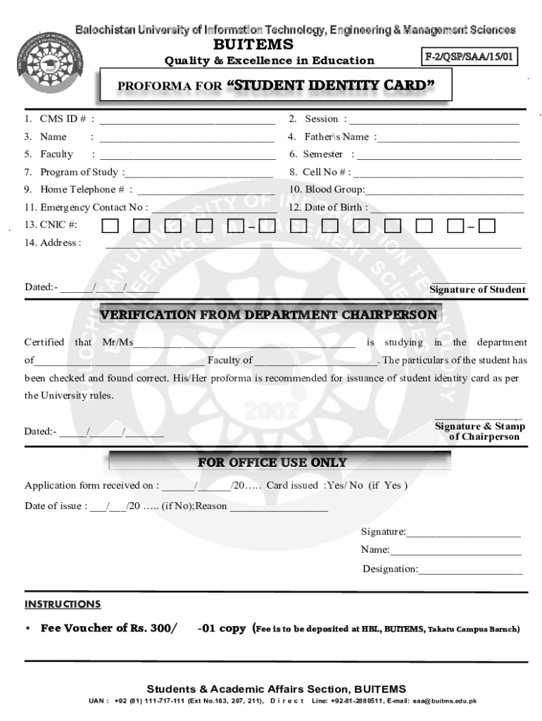 Fillable Online F-13 (Students Name Correction Form) - BUITEMS Fax ...