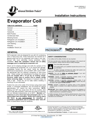 Fillable Online HORIZONTAL TWO-WAY COIL INSTALLATION INSTRUCTIONS Fax ...