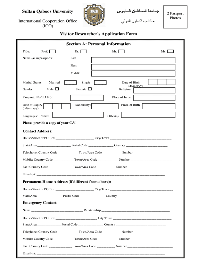 Fillable Online Visitor Researcher's Application Form Section A - StudyLib Fax Email Print ...