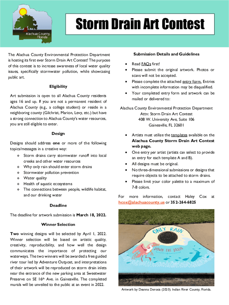 Fillable Online Storm drain art aims to raise awareness about waterways ...