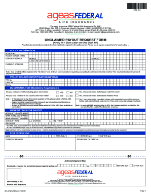 Fillable Online How to File a Claim - Ageas Federal Life Insurance Fax ...