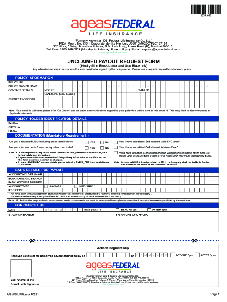 Fillable Online How to File a Claim - Ageas Federal Life Insurance Fax Email Print - pdfFiller