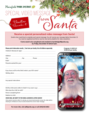 Fillable Online Video message from Santa Claus to children & Christmas ...