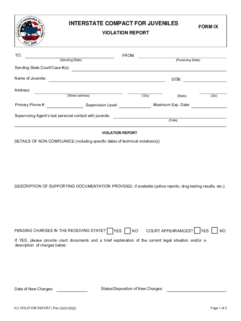 Fillable Online 2-6-005 interstate compact for juveniles (out-of-state ...
