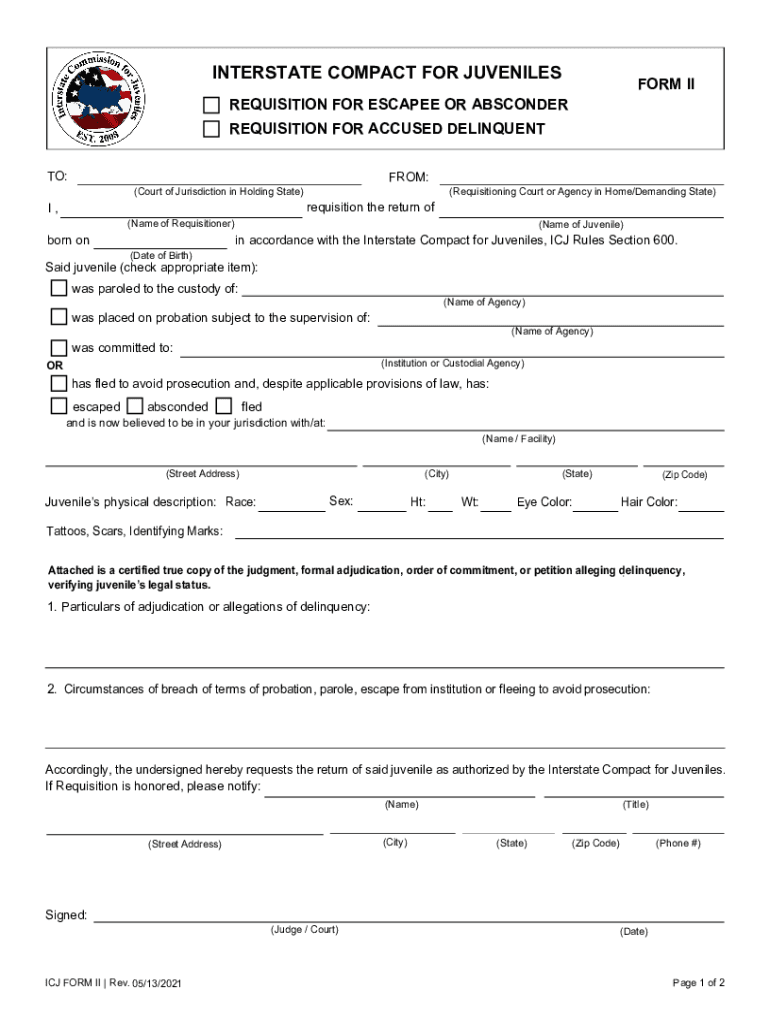 Fillable Online 232.171 Interstate compact on juveniles. The state of ...