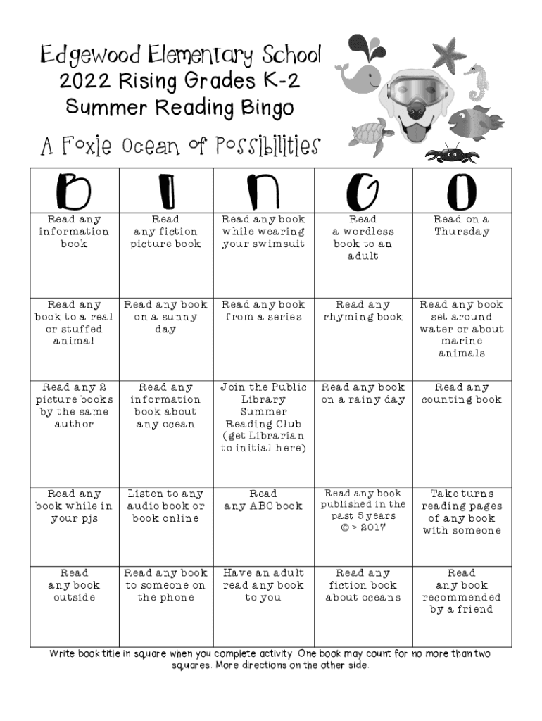 Fillable Online Oceans of Possibilities Summer Reading Program starts ...