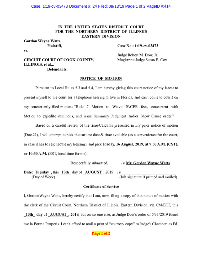 Fillable Online in the united states district court for the - Gordon ...