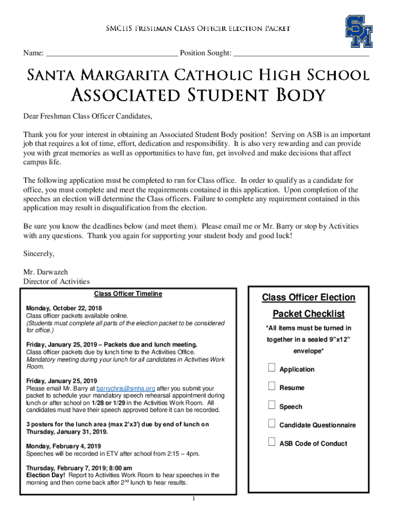 Fillable Online LBHS ASB Appointed Positions Application Fax Email ...
