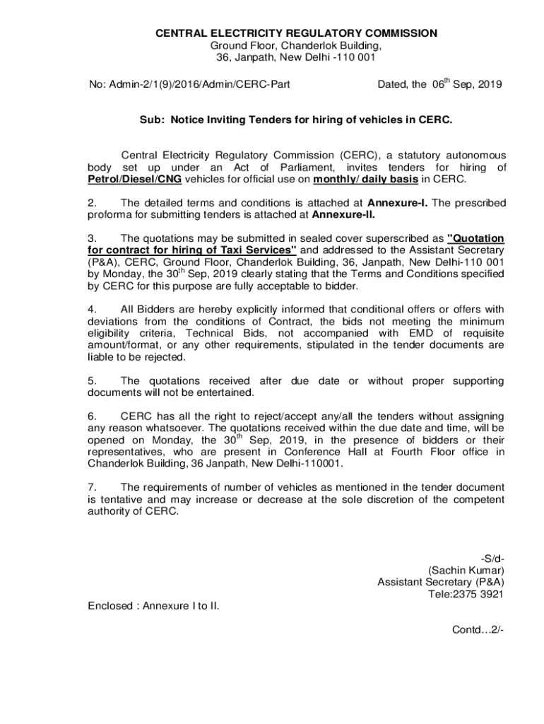 Fillable Online cercind gov central electricity regulatory commission ...