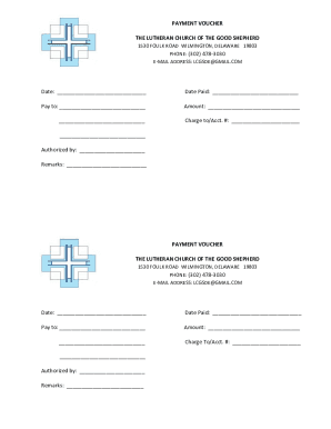 Fillable Online payment voucher the lutheran church of the good ...