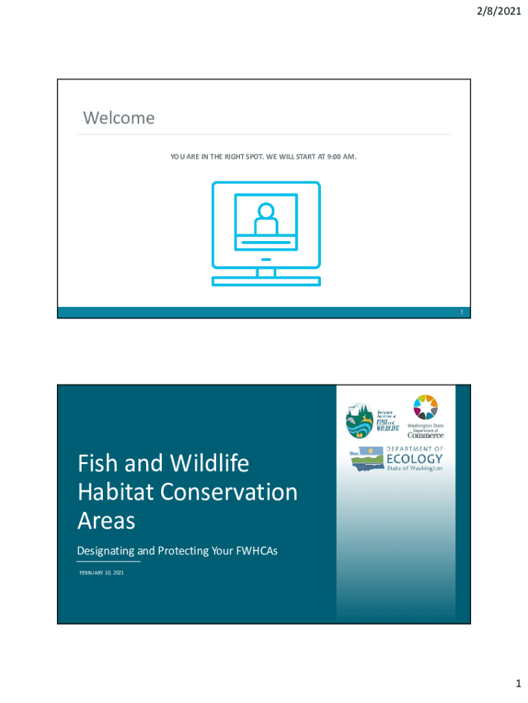 Fillable Online Handout: Fish and Wildlife Habitat Conservation Areas ...