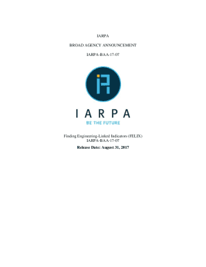 Fillable Online IARPA releases new FELIX BAA - Intelligence Community News Fax Email Print ...