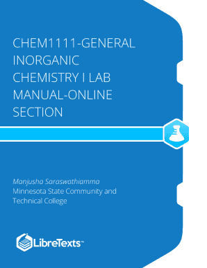Fillable Online CHEM1111-General Inorganic Chemistry I Lab Manual ...
